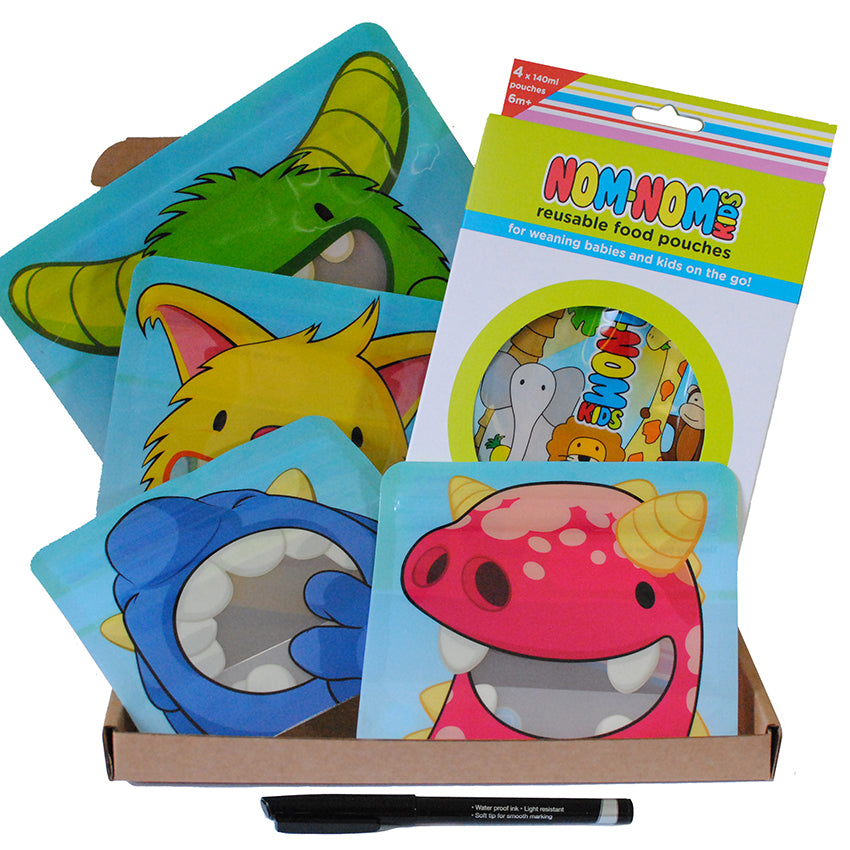 Reusable Pouch & Snack Bundle – Nom Nom Kids