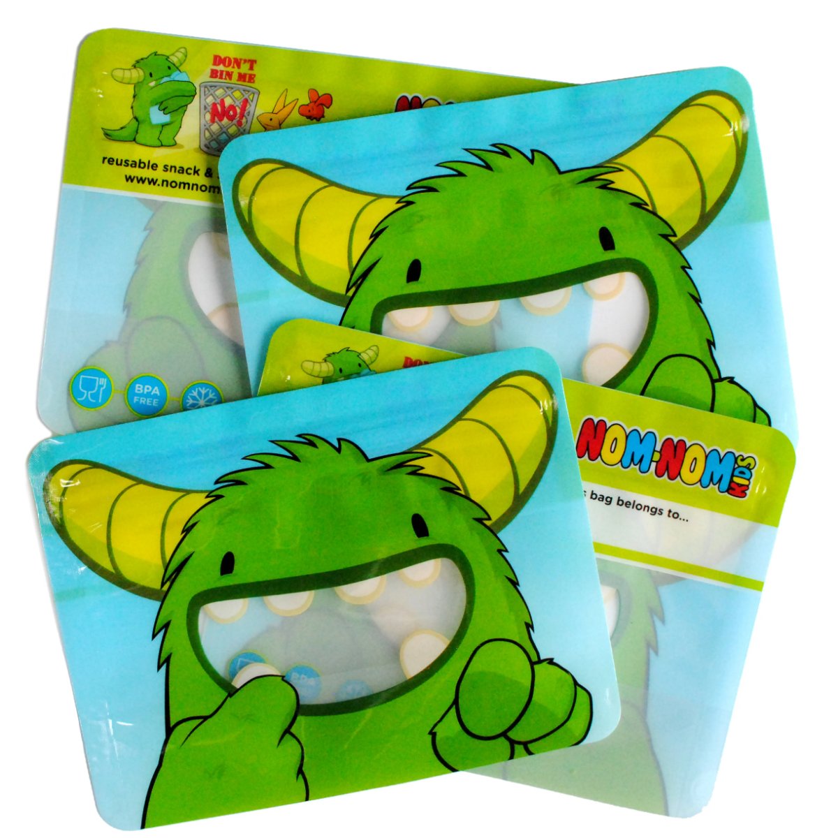 Reusable Sandwich Bags x 4 | Monster Design – Nom Nom Kids